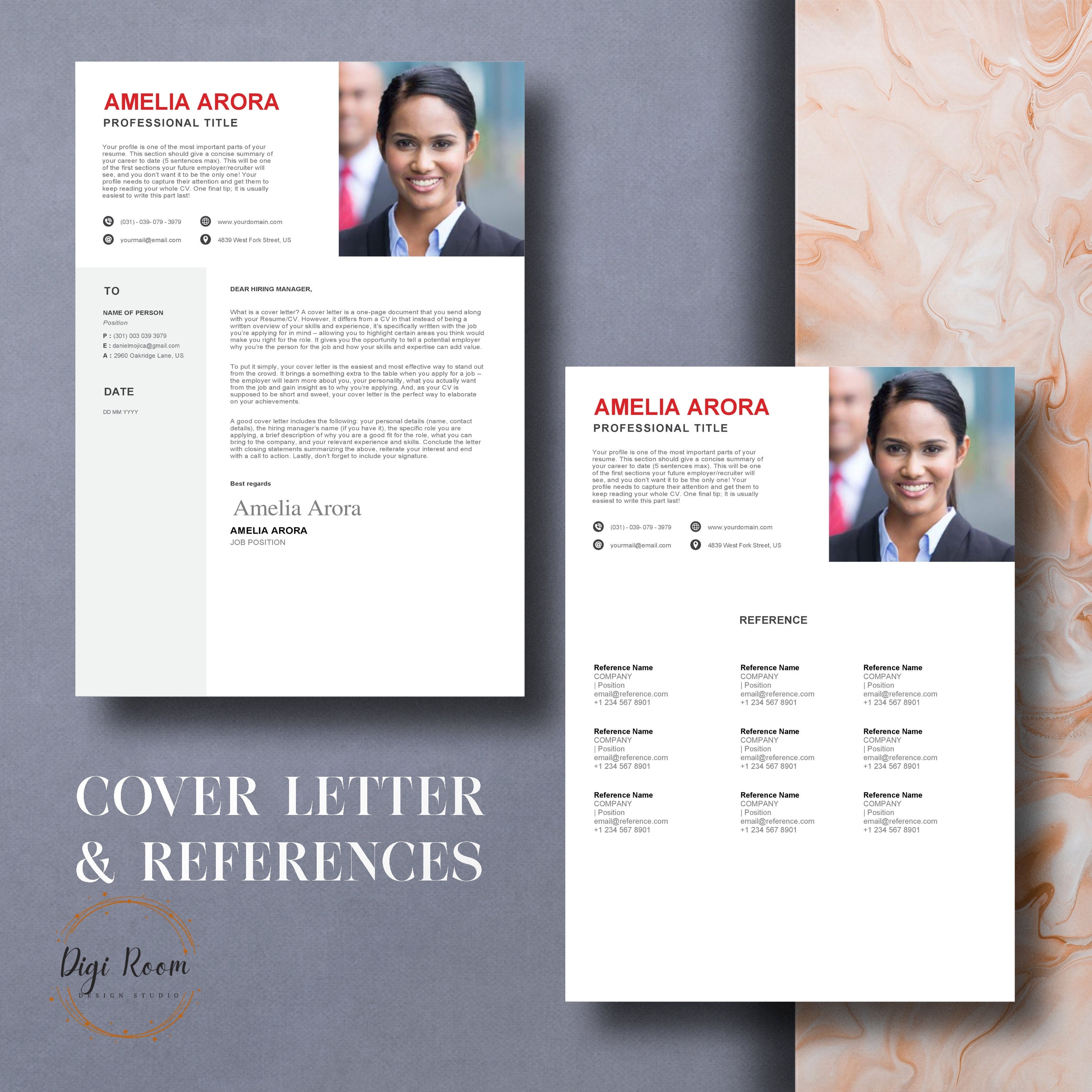 2 Page Resume Template Word. CV Template Professional, CV Design ...
