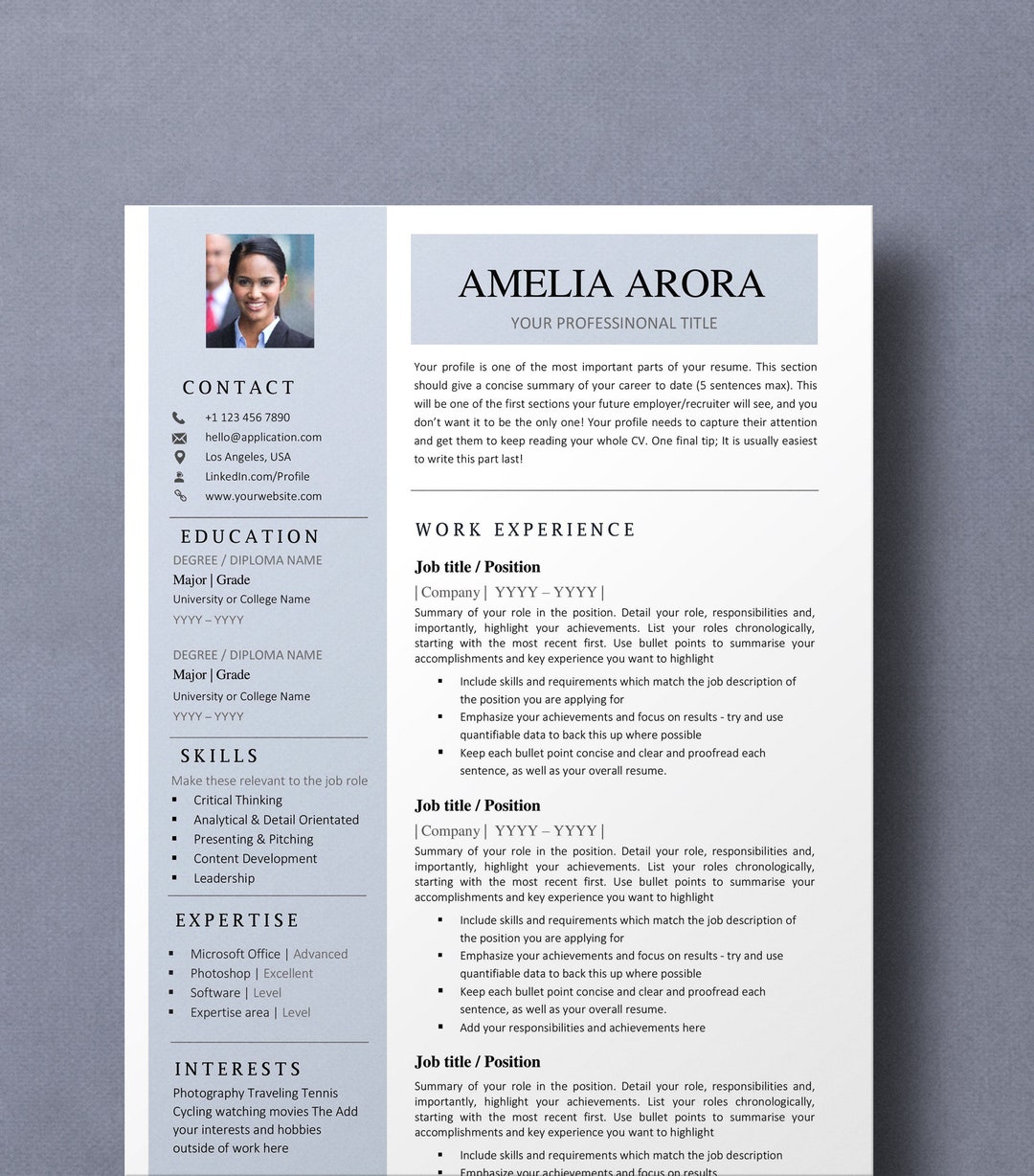 NEW 2023 Modern Professional CV Resume Template Job Employment Work ...