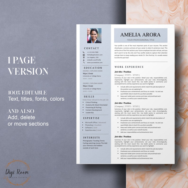 NEW 2023 Modern Professional CV Resume Template Job Employment Work ...