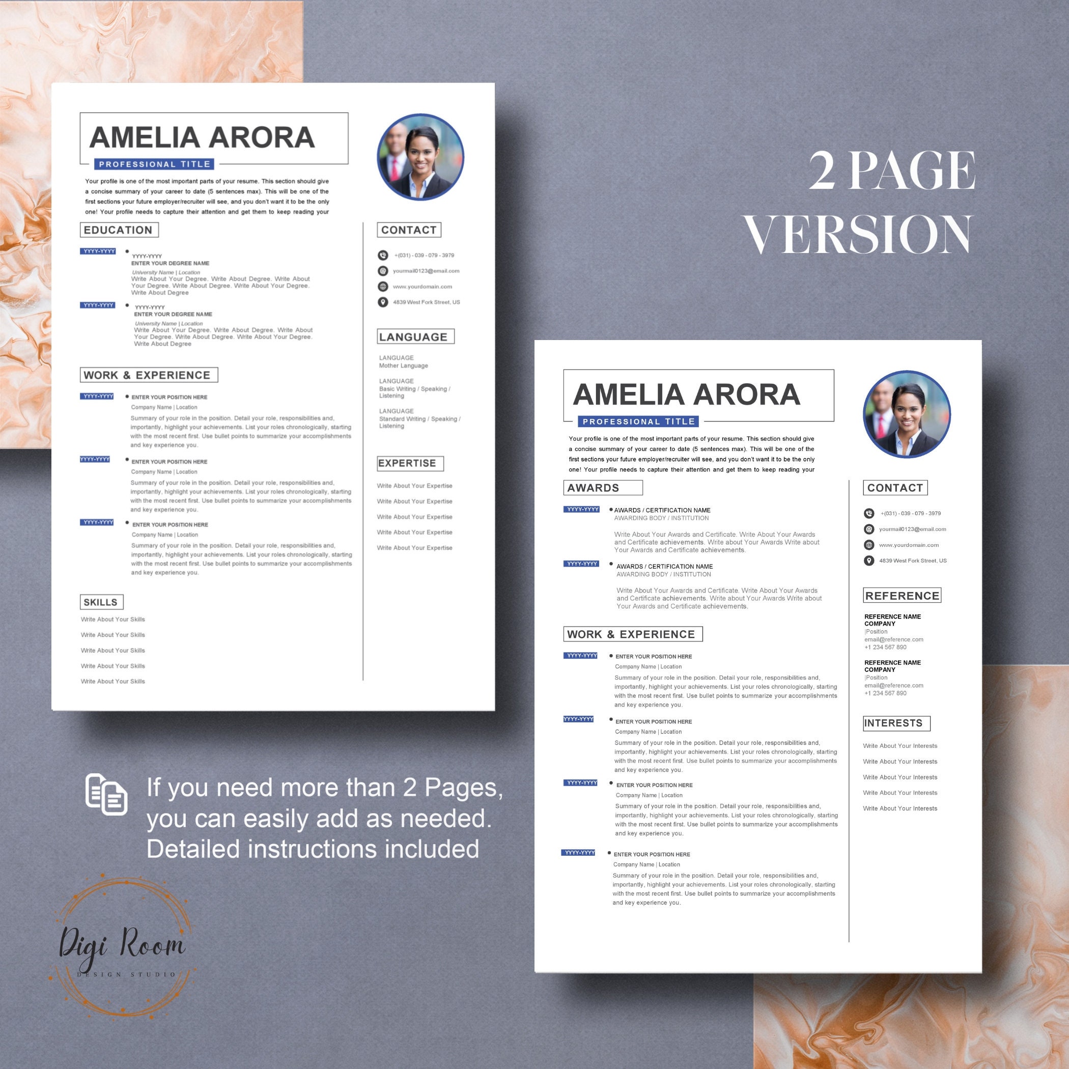 Teacher Resume Template Word. CV Template Professional, Modern ...