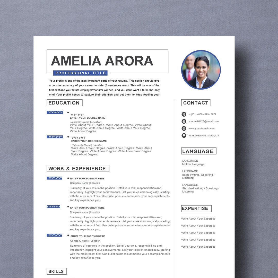 Teacher Resume Template Word. CV Template Professional, Modern ...