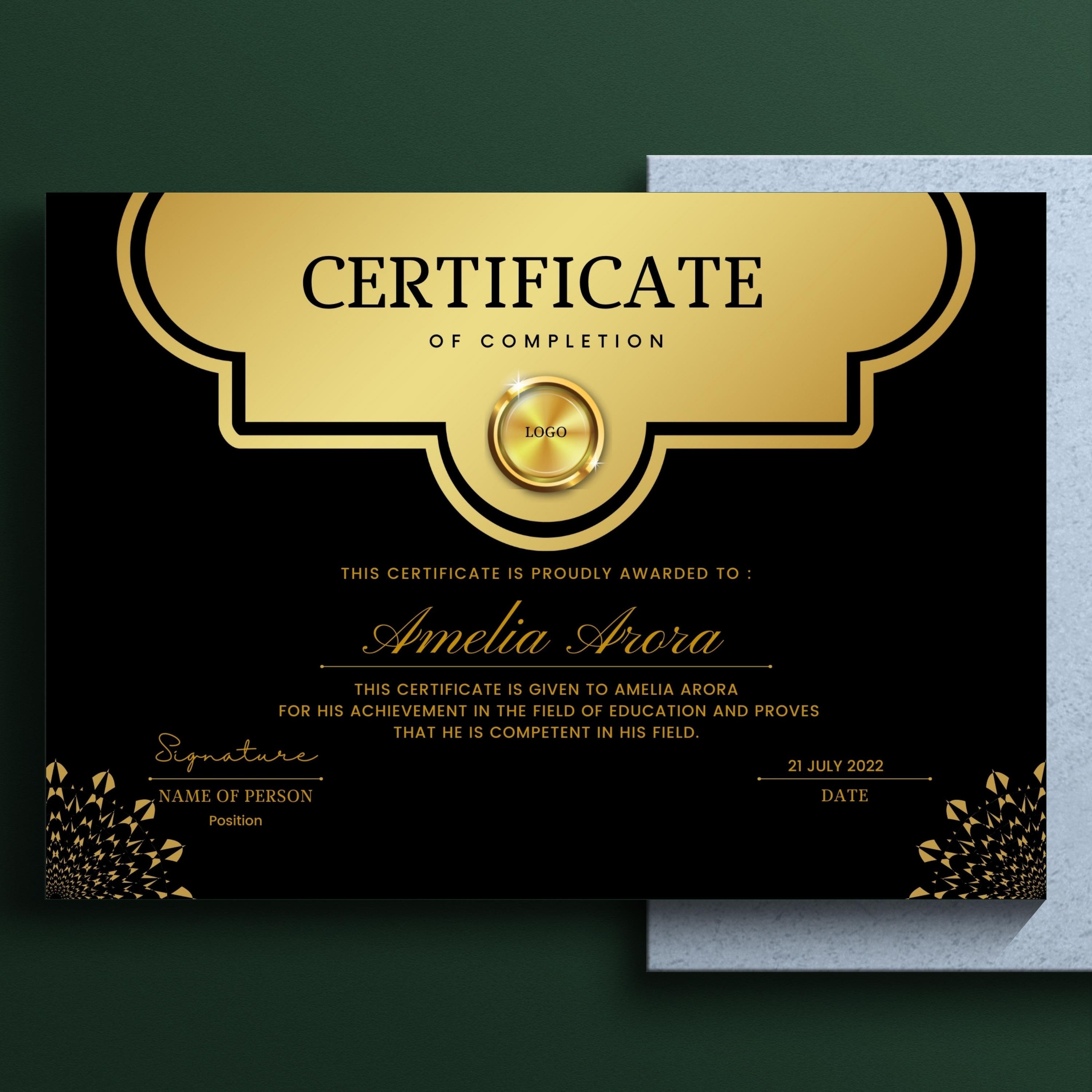Certificate of Completion Template Training Course Award Beauty Makeup ...