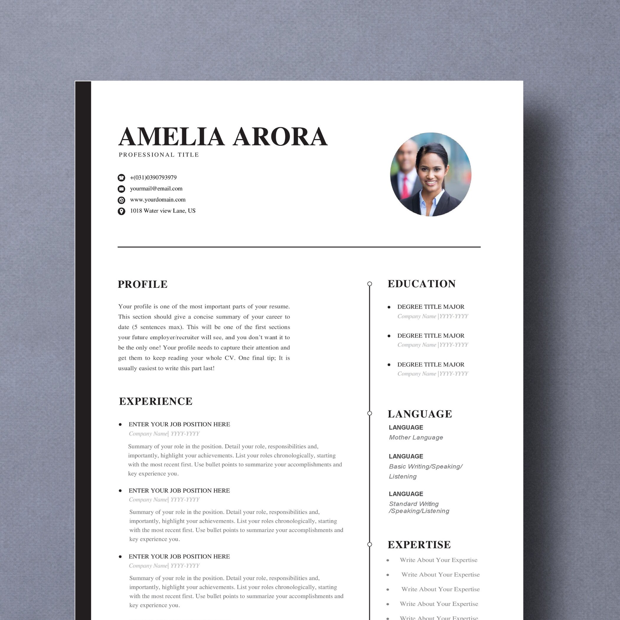 Modern Executive Resume Template, Professional Resume Template, CV ...
