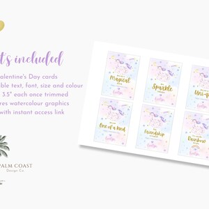 Editable Unicorn Valentine Cards for Kids, Classroom Valentines ...