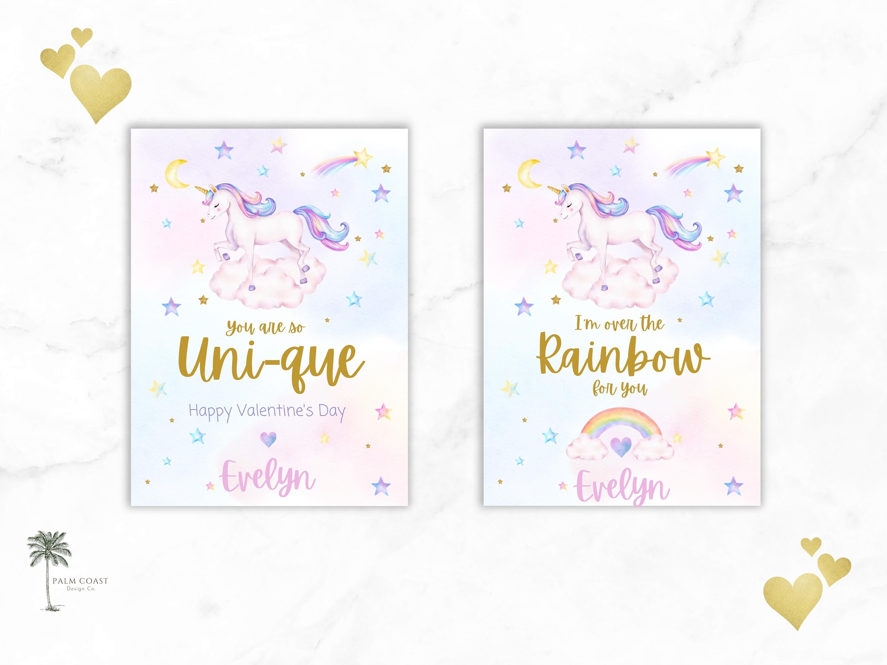 Editable Unicorn Valentine Cards for Kids, Classroom Valentines ...