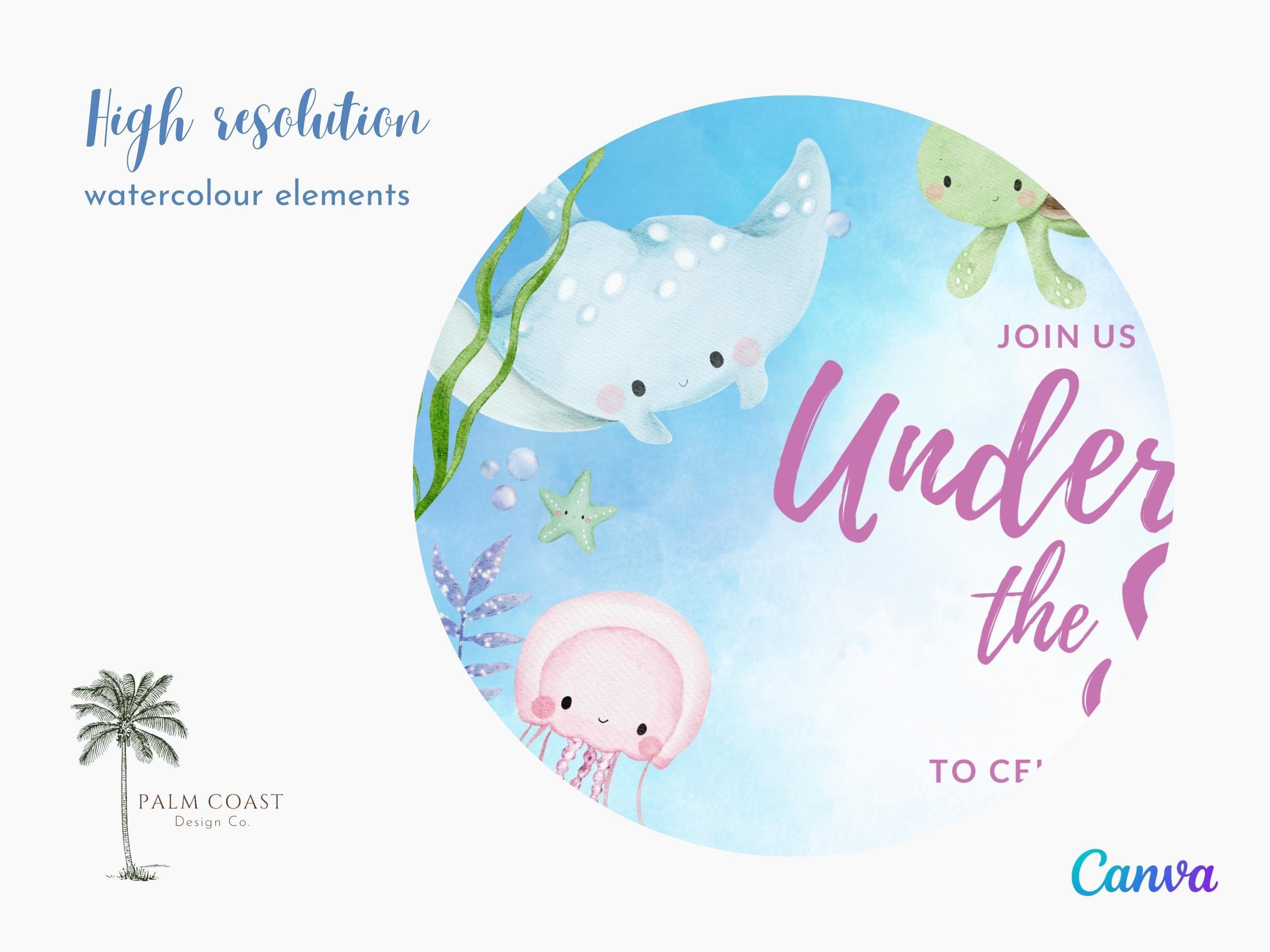 Editable Under Sea Invitation for Girls Birthday Party. - Etsy