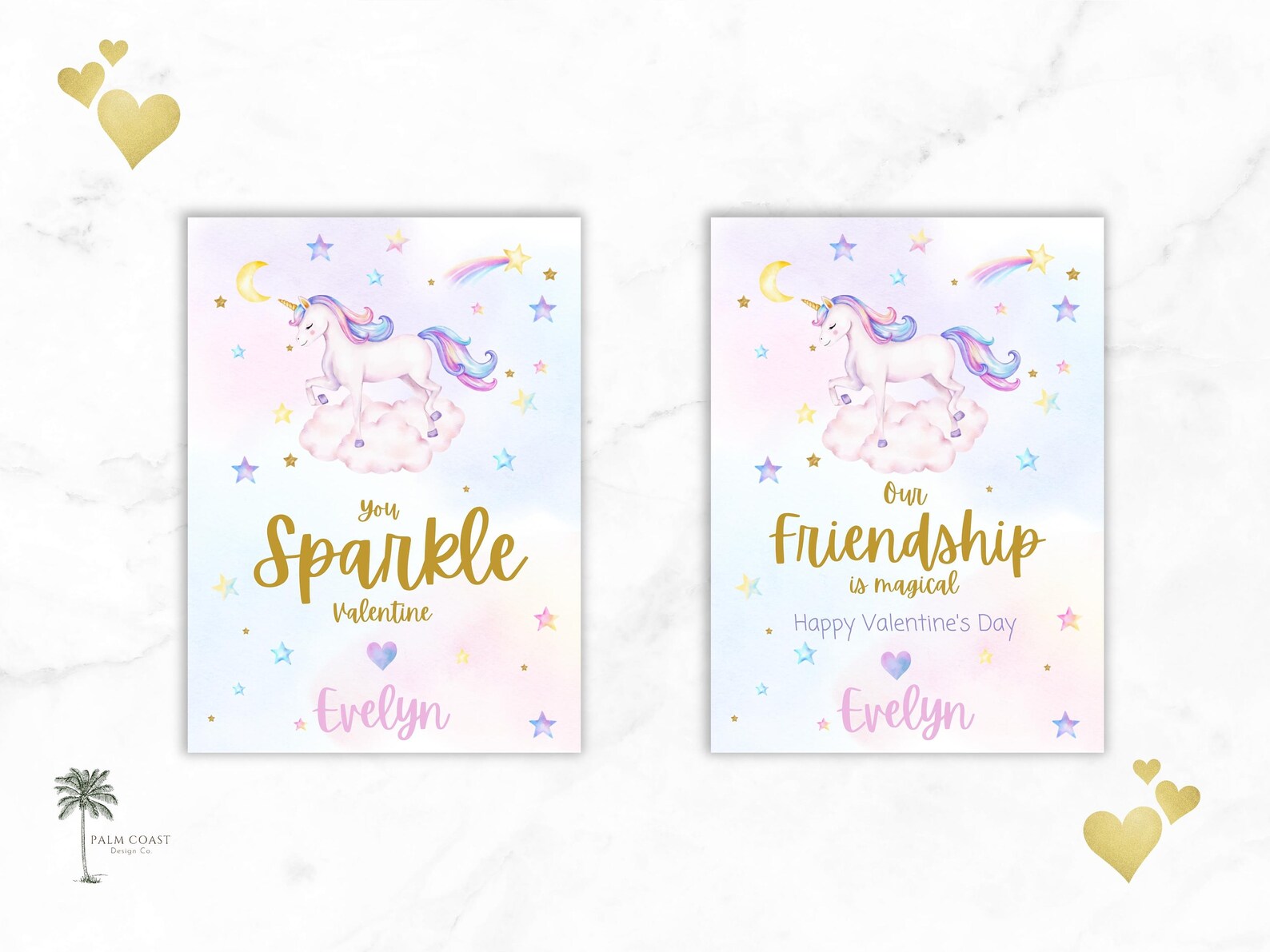 Editable Unicorn Valentine Cards for Kids, Classroom Valentines ...