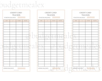 Credit Card Tracker Log Template Spreadsheet Google Sheet - Etsy