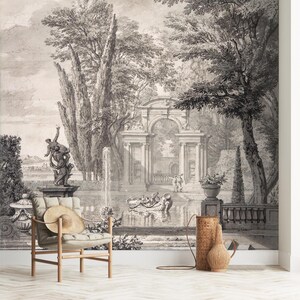 Vintage European Wallpaper: Ethereal Architectural Mural - Etsy