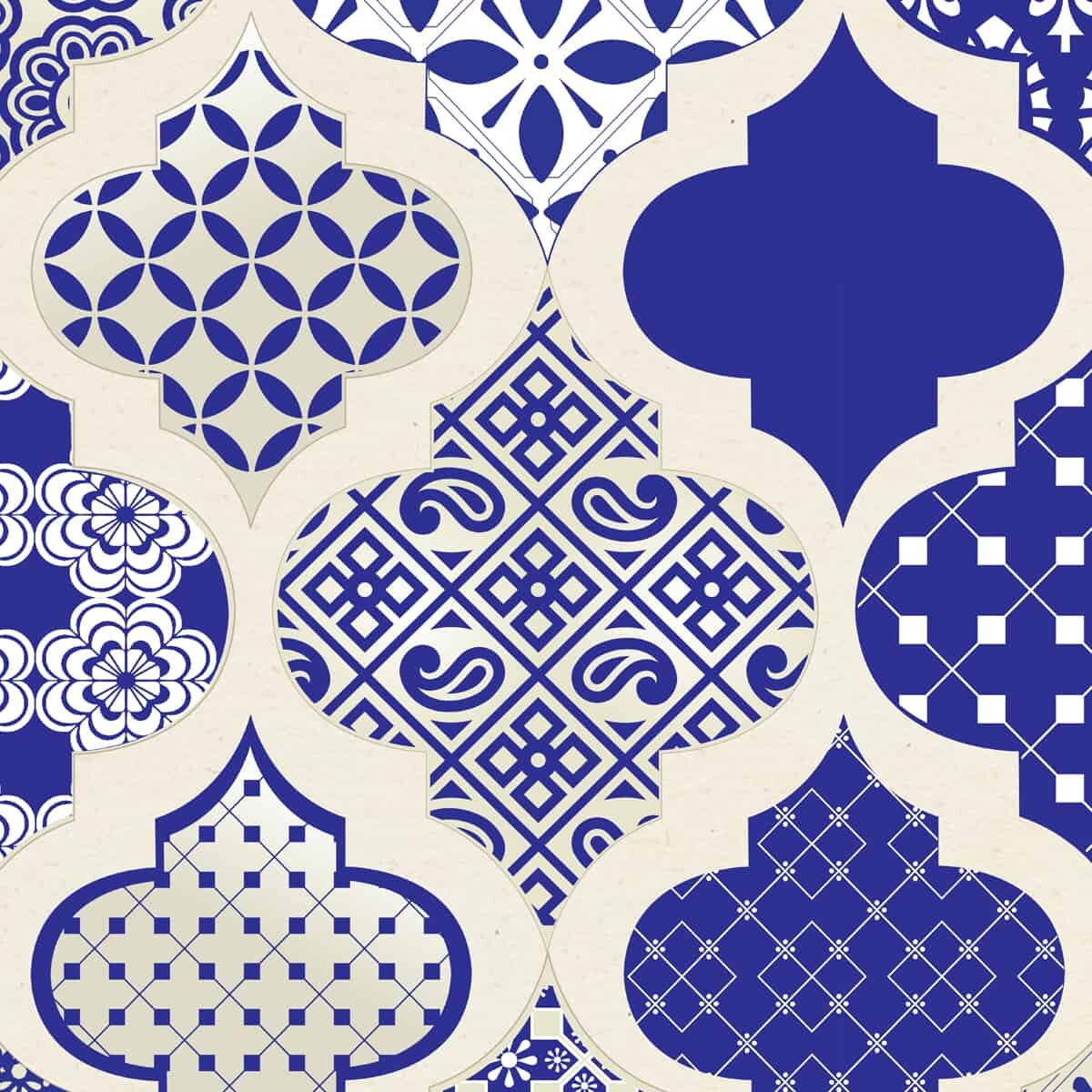 Seamless Blue Turkish Tile Pattern Customised Wallpaper for Walls - Etsy