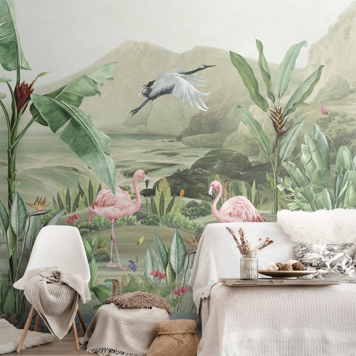 Tropical Jungle Themed Wallpaper Made to Size Customised - Etsy