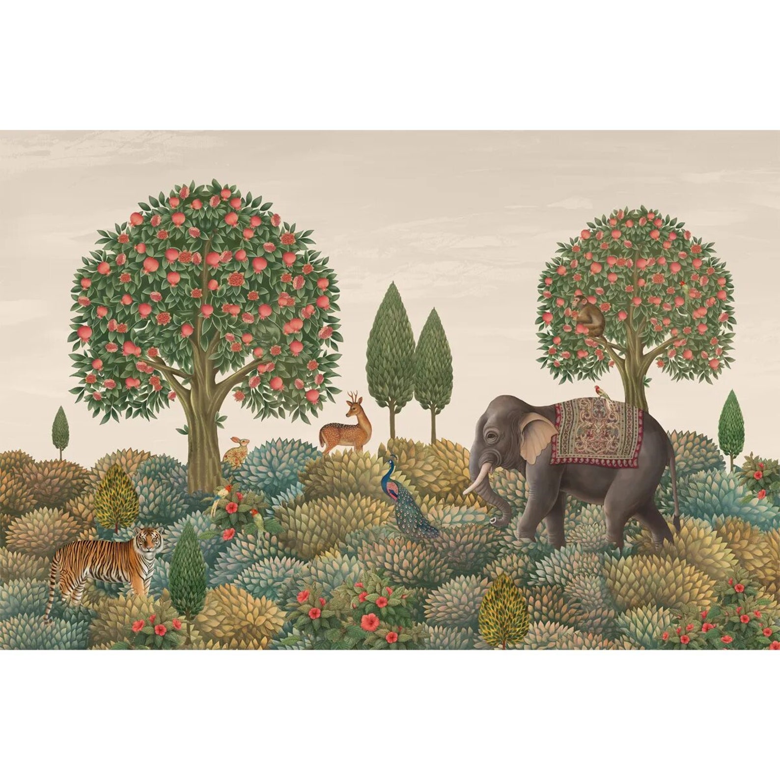 Rajasi Van Indian Theme Customised Wallpaper for Walls - Etsy