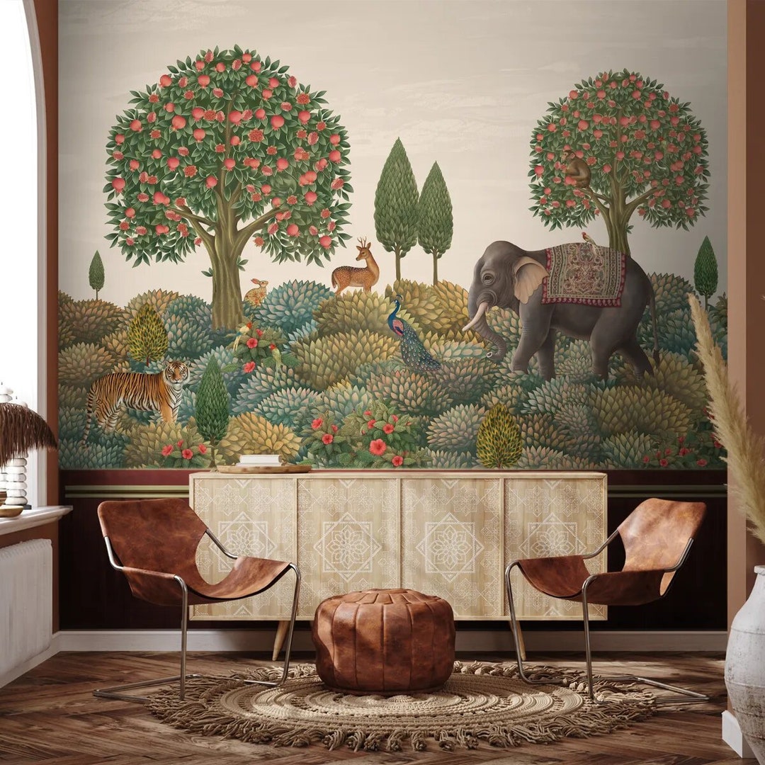 Rajasi Van Indian Theme Customised Wallpaper for Walls - Etsy