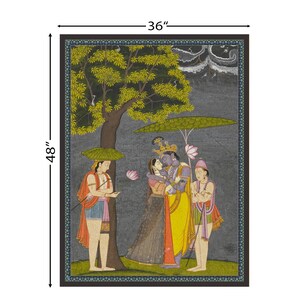 Radha Krishna Vintage Indian Painting Wall Art Digital Print Poster 36 ...