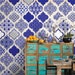 Seamless Blue Turkish Tile Pattern Customised Wallpaper for Walls - Etsy