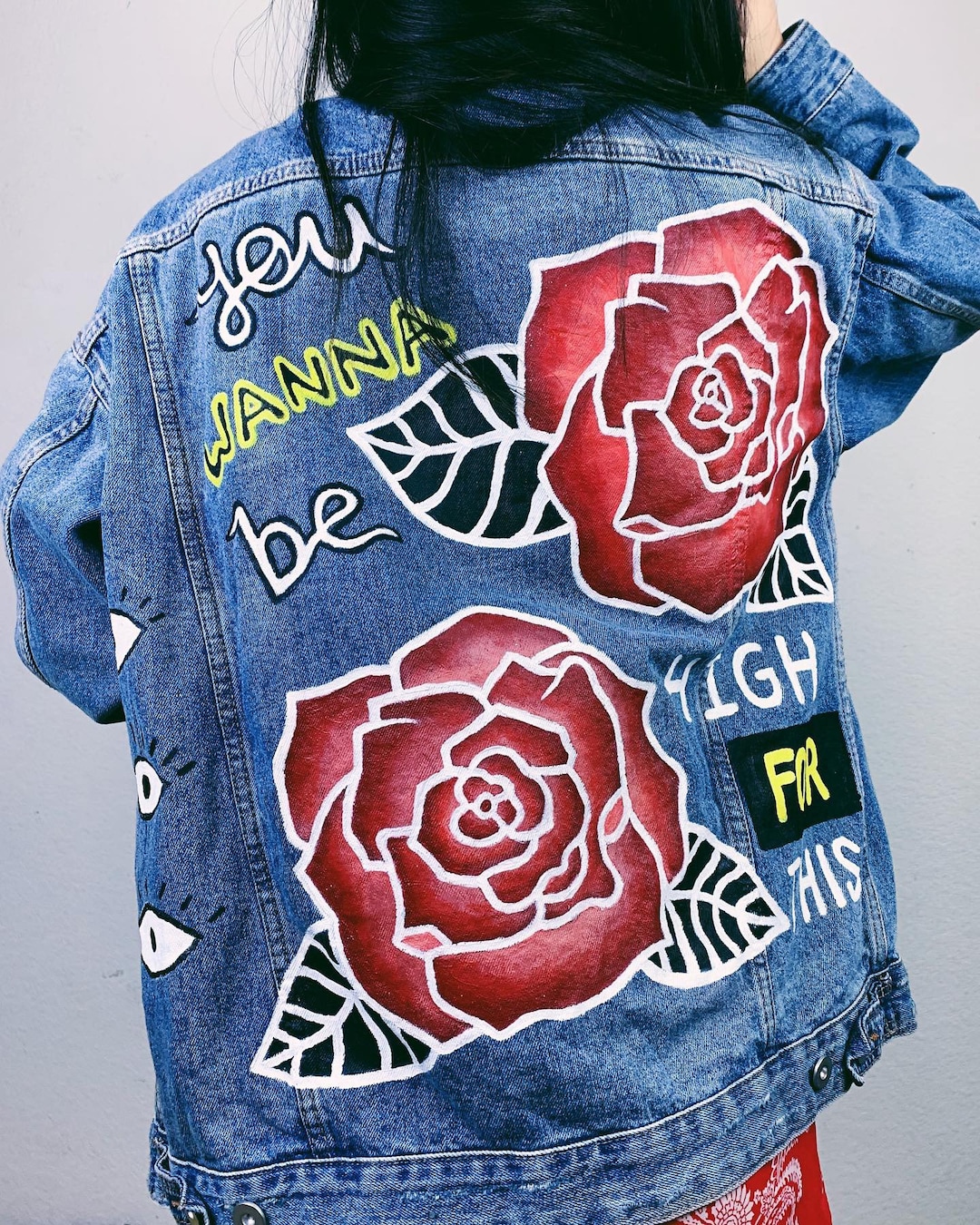 Custom Hand Painted Denim Jean Jacket Custom Jacket Unique Style ...