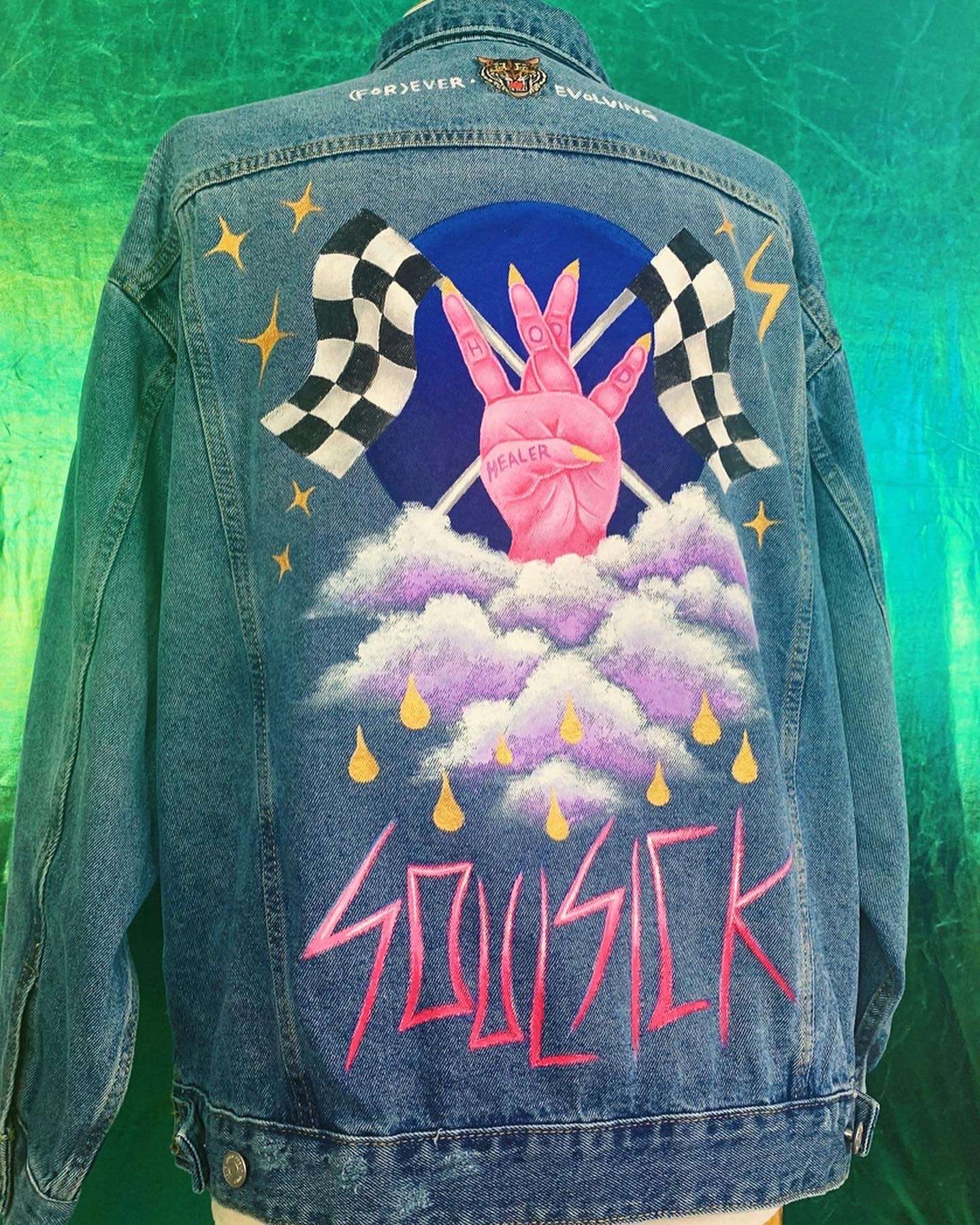Custom Hand Painted Denim Jean Jacket Custom Jacket Unique Style ...