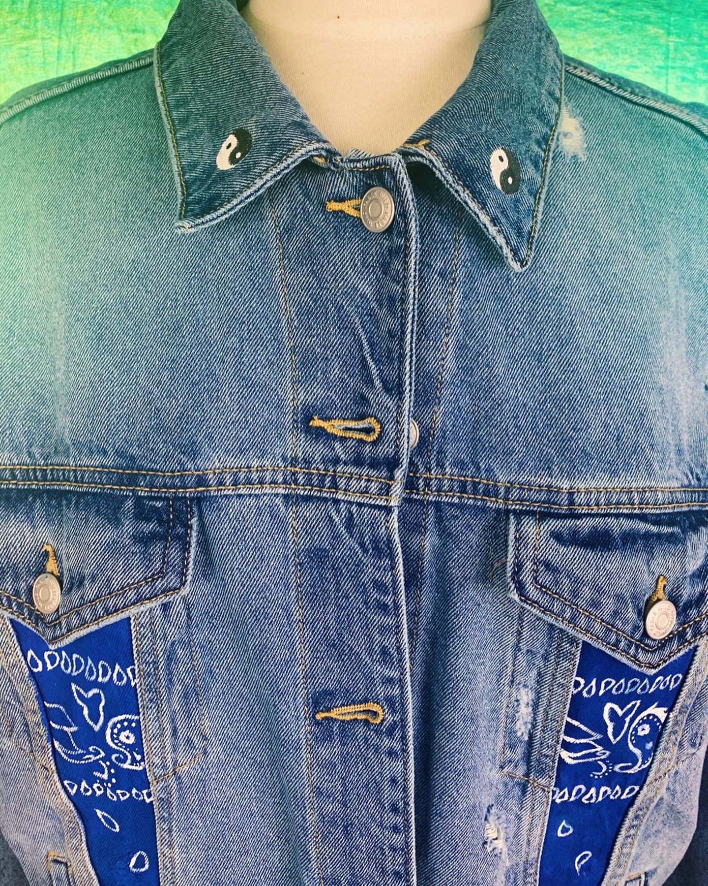 Custom Hand Painted Denim Jean Jacket Custom Jacket Unique Style ...