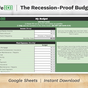 Recession-proof Budget | Financial Planning | Step-by-step Guide - Etsy