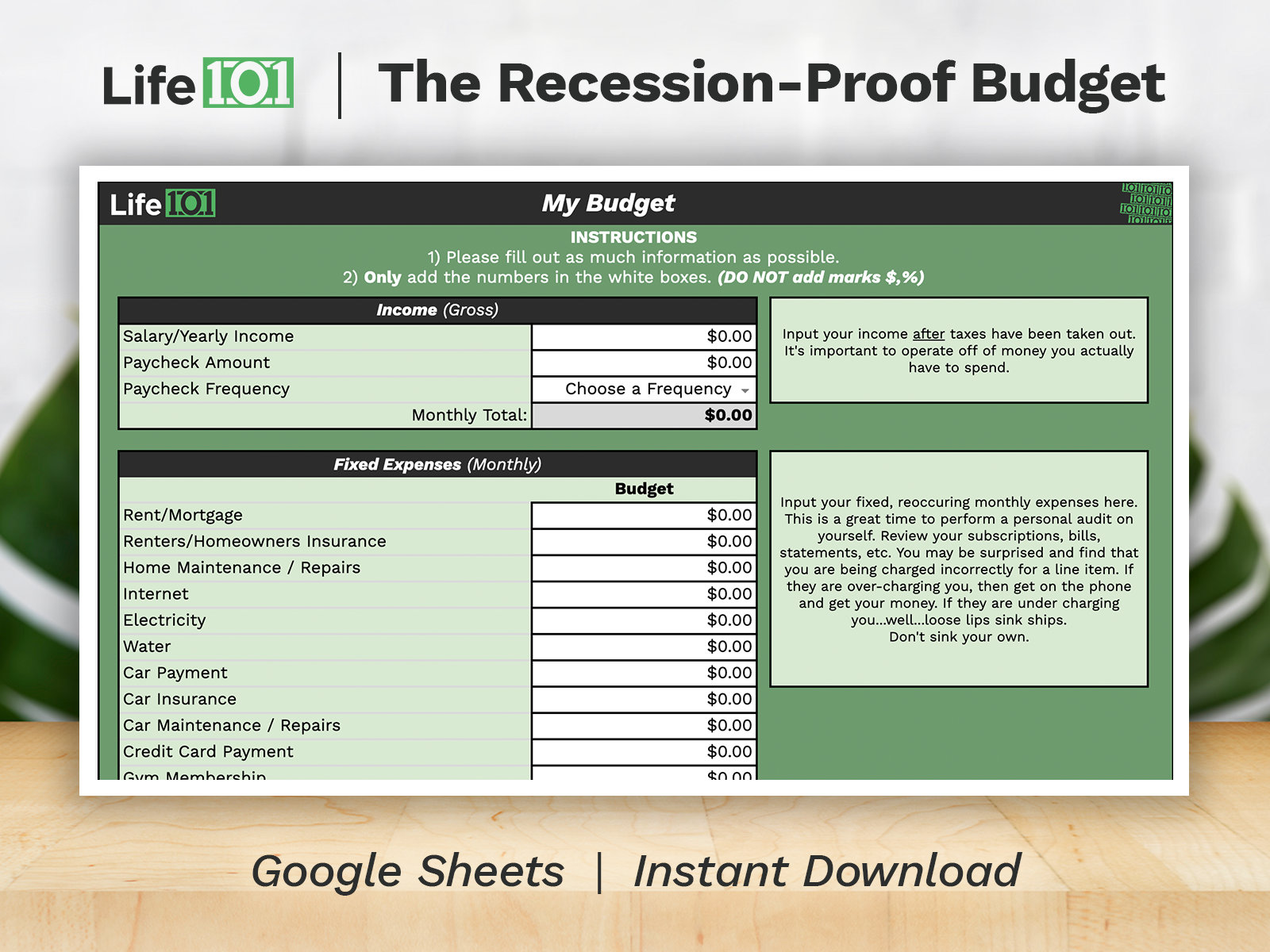 Recession-proof Budget | Financial Planning | Step-by-step Guide - Etsy