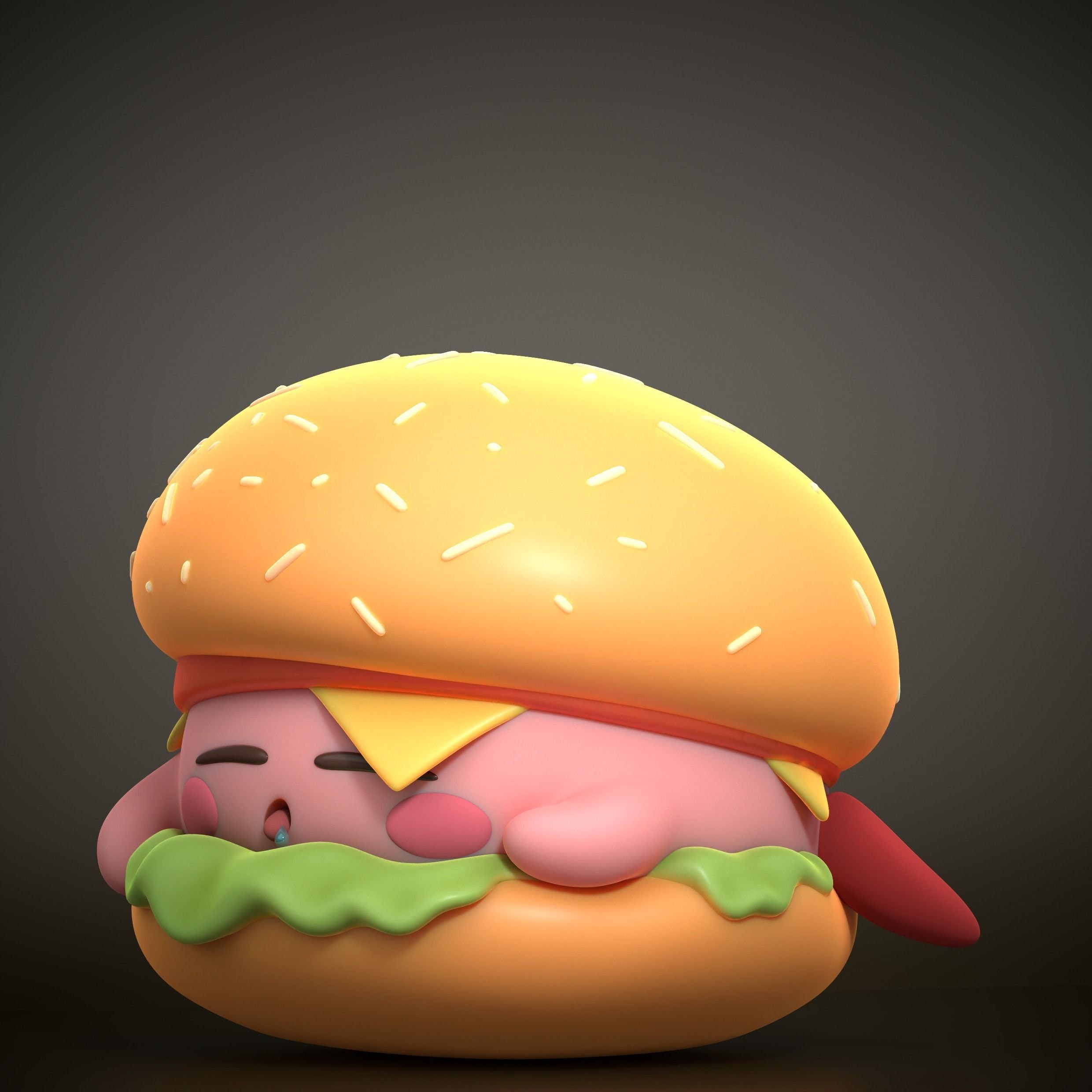 Kirby Burger Figure STL File for 3d Printing - Etsy