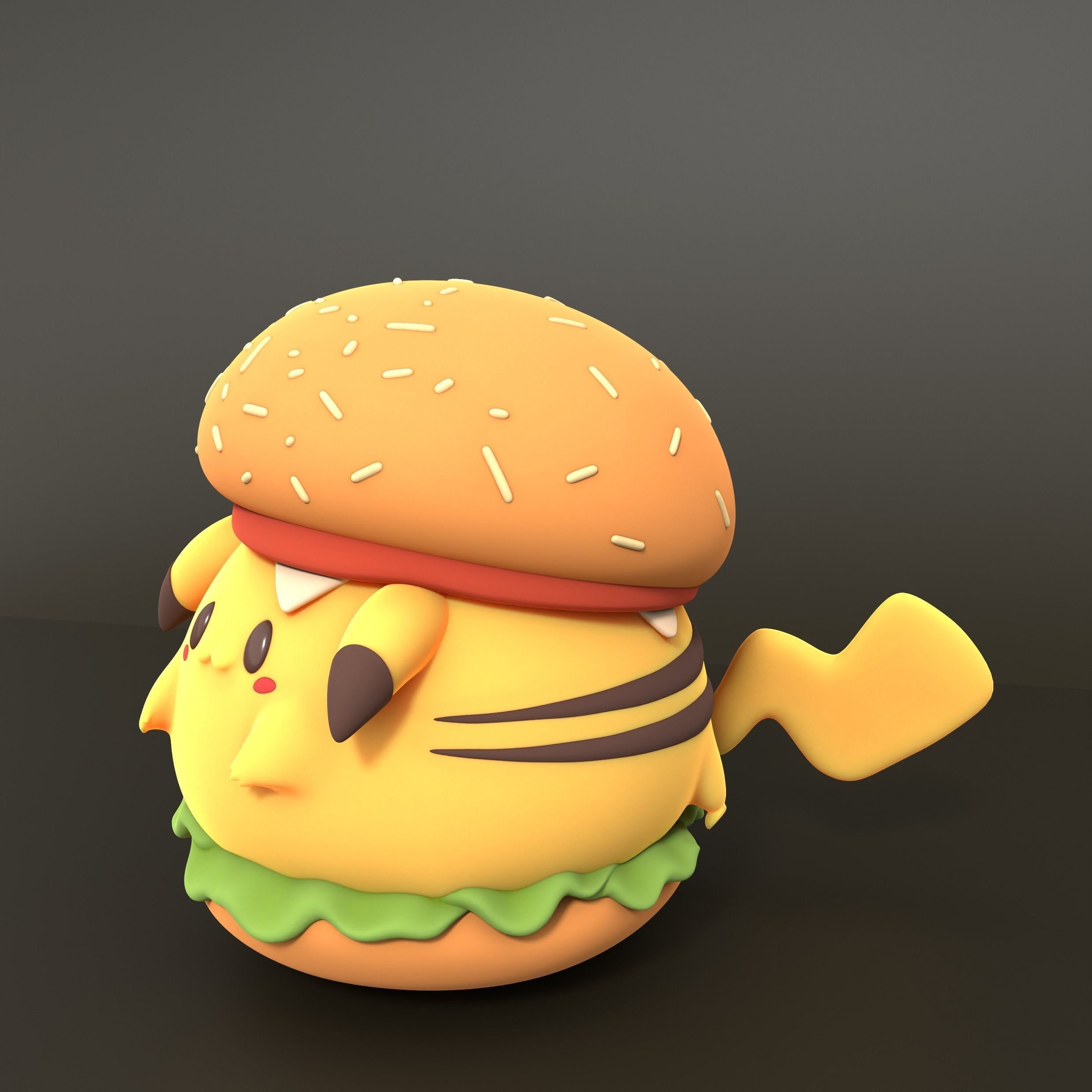 Pikachu Burger Figure STL File for 3d Printing - Etsy