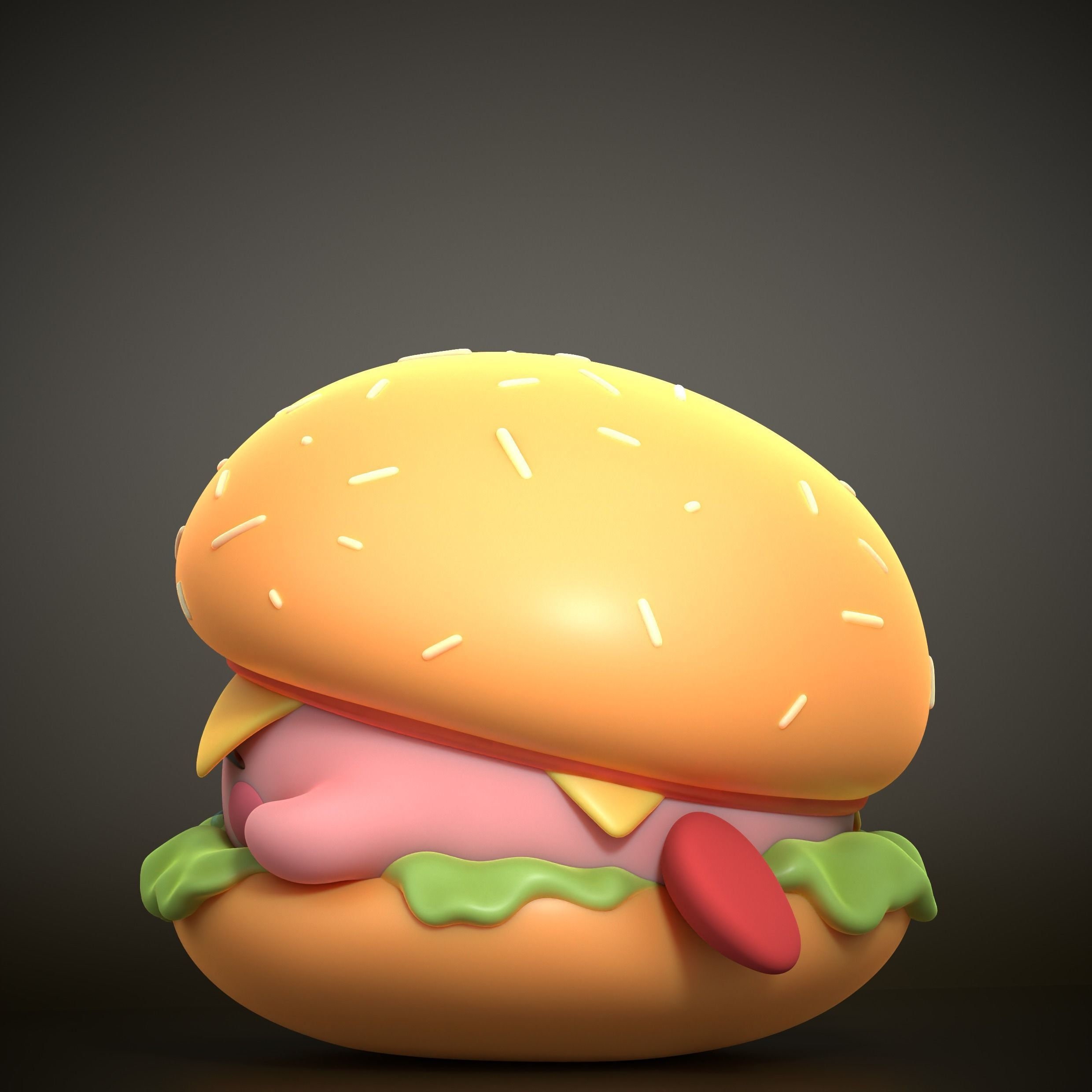 Kirby Burger Figure STL File for 3d Printing - Etsy