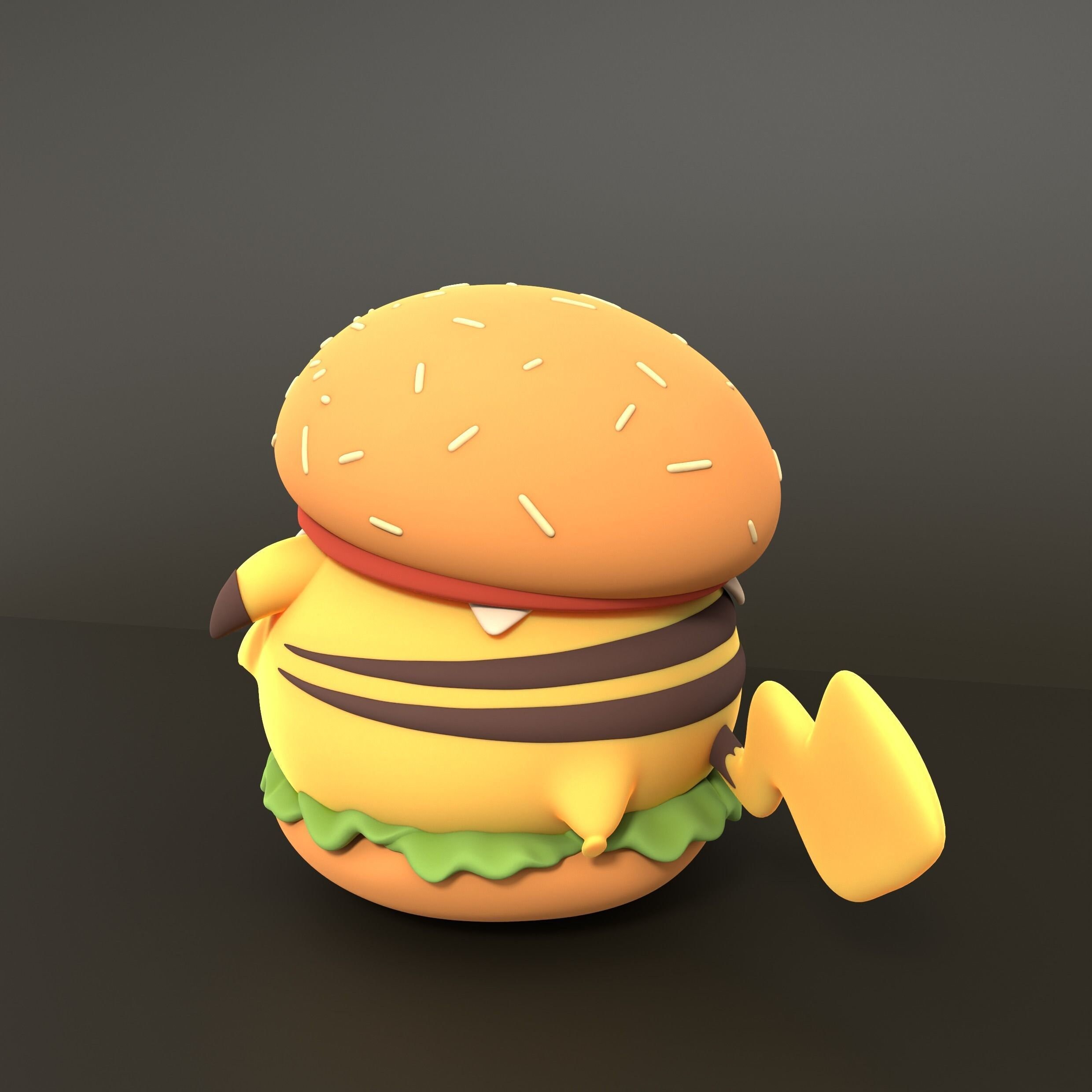 Pikachu Burger Figure STL File for 3d Printing - Etsy