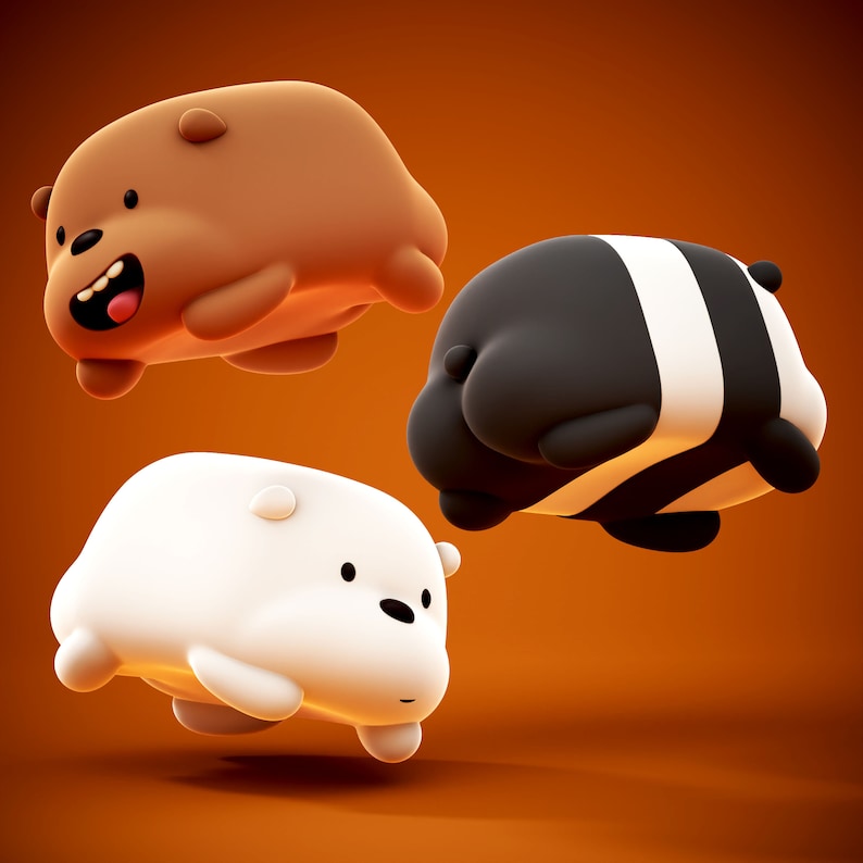 We Bare Bear Figure STL File for 3d Printing - Etsy
