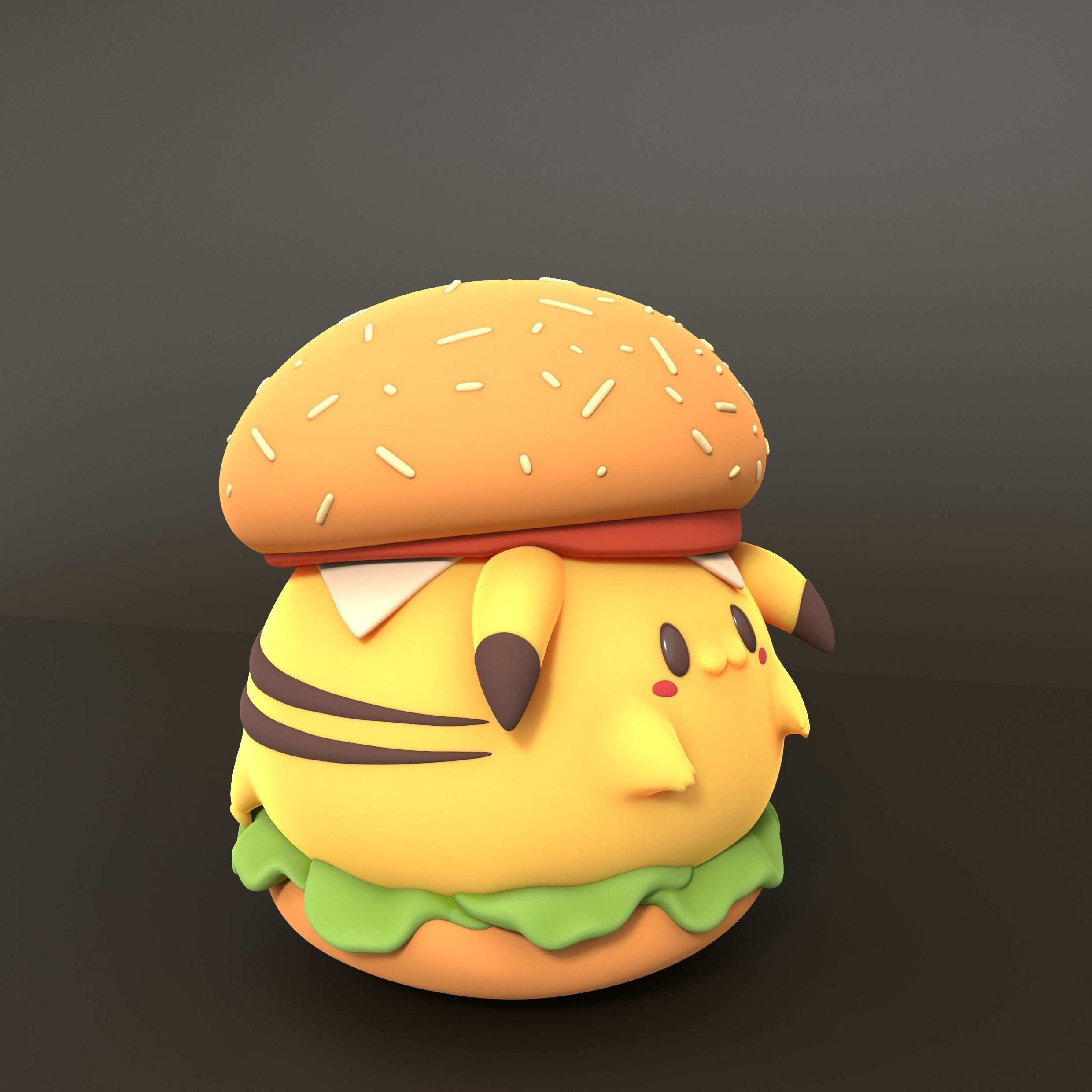 Pikachu Burger Figure STL File for 3d Printing - Etsy