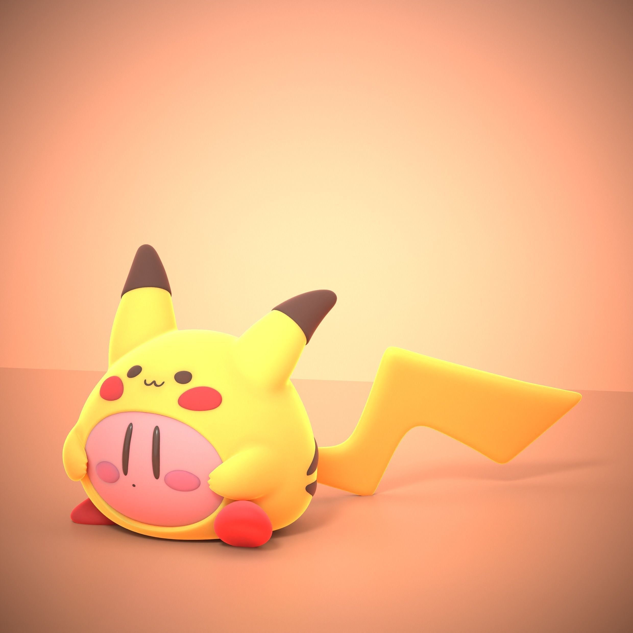 Kirby Pikachu Pikakirby Figure STL File for 3d Printing - Etsy