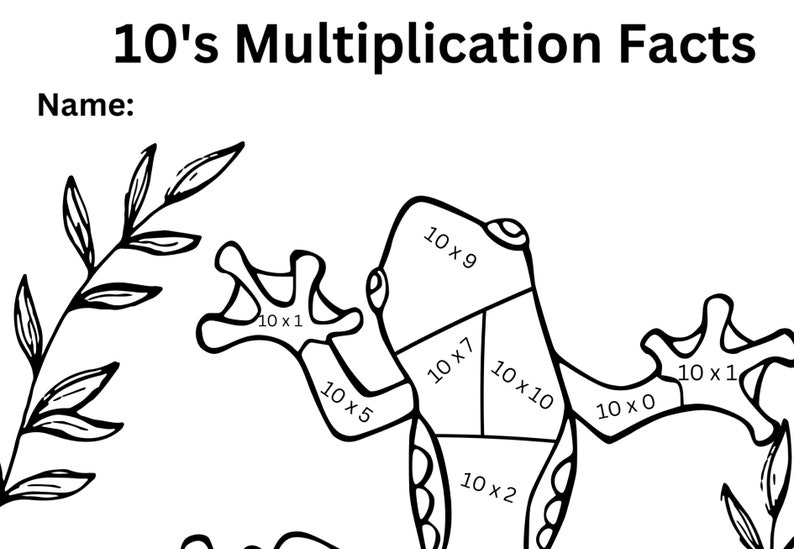 Multiplication 7-10 Facts Coloring Pages - Etsy