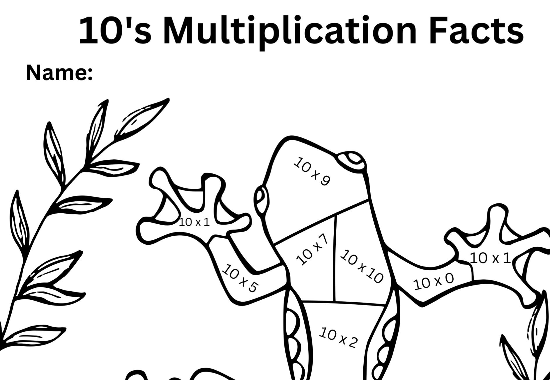 Multiplication 7-10 Facts Coloring Pages - Etsy