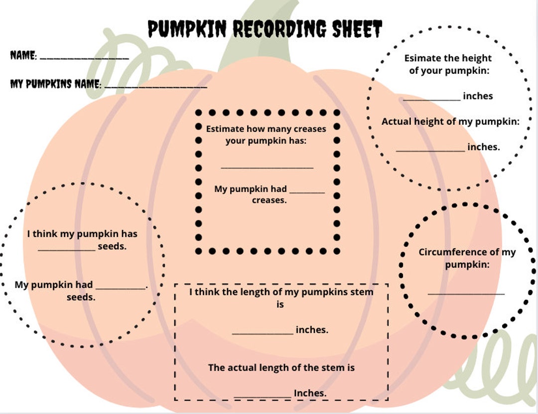PDF Pumpkin Measuring Activity -printable Instant Download - Etsy
