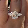 1.55 TC Double Pear Cut Two Stone Ring You N Me Wedding Ring 14k Solid ...