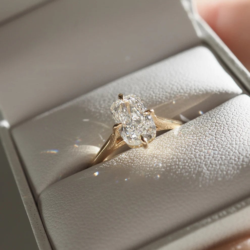 1.81 CT Elongated Cushion Cut Solitaire-modern Compass Prong-14k Solid ...