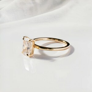 Dainty 2.25 CT Radiant Cut Engagement Ring-iced Out Radiant Cut ...