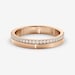 3 MM Wide 14k Solid Gold Wedding Band 0.15 TC Brilliant Round Cut ...