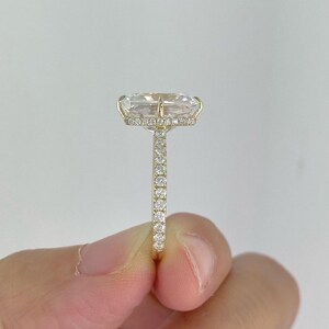 2.95 TC Iced Out Radiant Cut Solitaire Ring_modern NSEW Compass Prongs ...