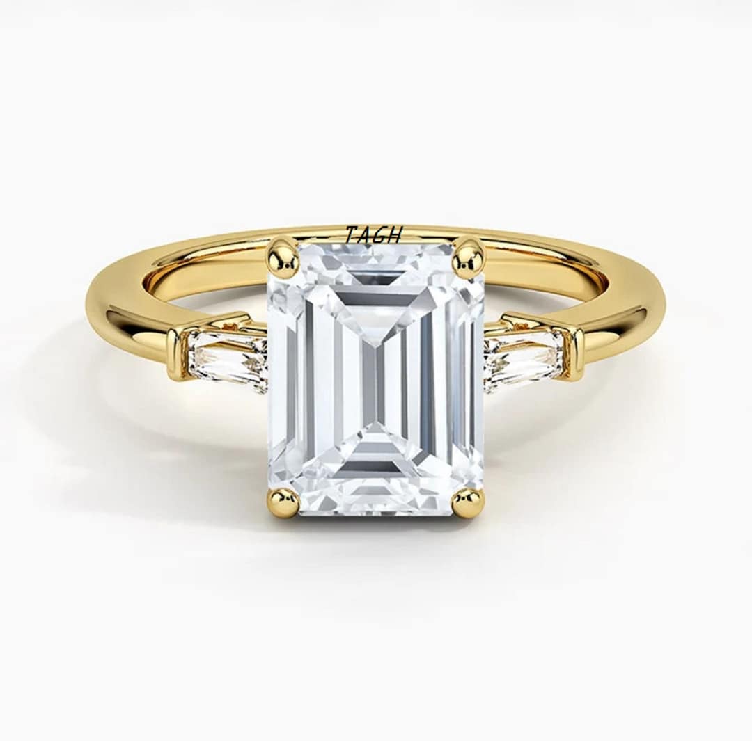 3 10 Tc Emerald Baguette Cut Trilogy Accent Tapered Baguettes 14k