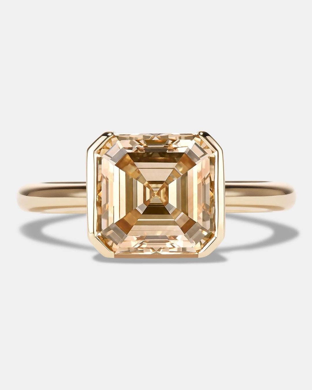 4.05 CT Excellent Asscher Cut Solitaire-champagne Asscher Moissanite ...