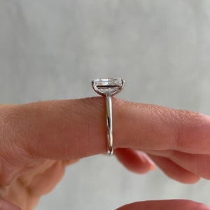 Minimalist 10x6 MM Iced Out Radiant Cut Solitaire|elongated Radiant Cut ...