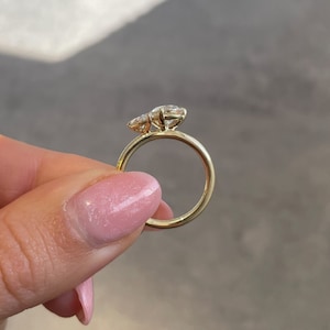 1.55 TC Double Pear Cut Two Stone Ring • You N Me Wedding Ring • 14k ...