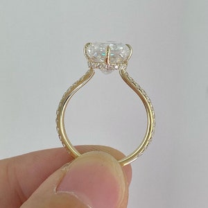 2.95 TC Iced Out Radiant Cut Solitaire Ring_modern NSEW Compass Prongs ...