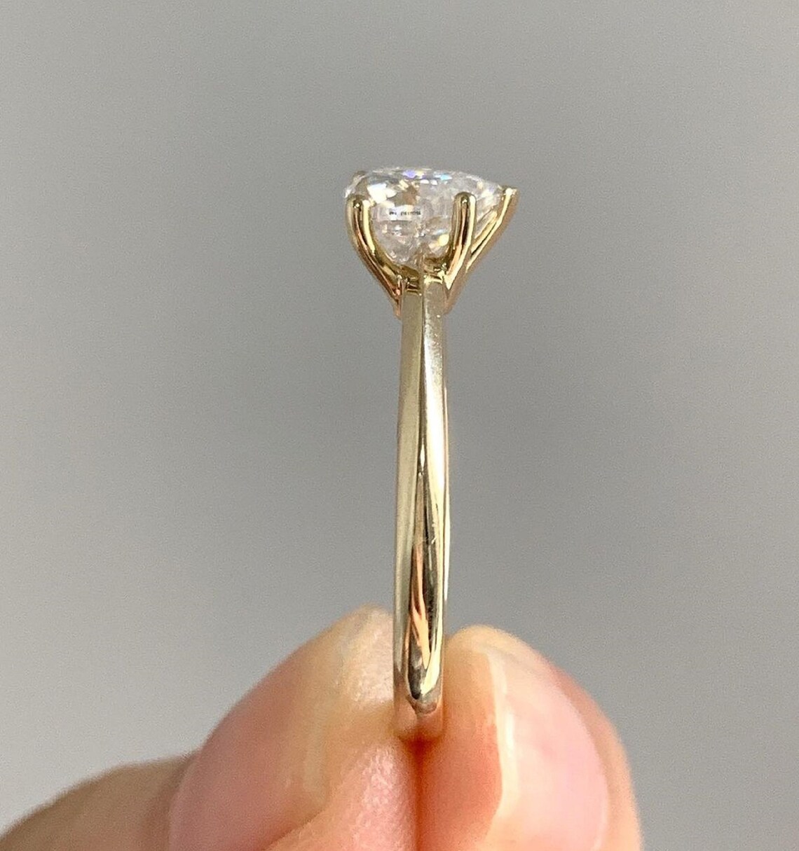 2.0 CT Heart Cut Solitaire Ring/dainty Heart Cut Ring/14k Solid Yellow ...