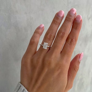 Minimalist 10x6 MM Iced Out Radiant Cut Solitaire|elongated Radiant Cut ...
