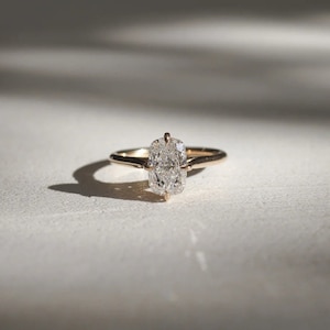 1.81 CT Elongated Cushion Cut Solitaire-modern Compass Prong-14k Solid ...