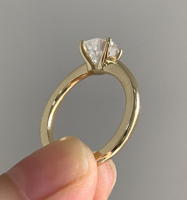 2.0 CT Heart Cut Solitaire Ring/dainty Heart Cut Ring/14k Solid Yellow ...