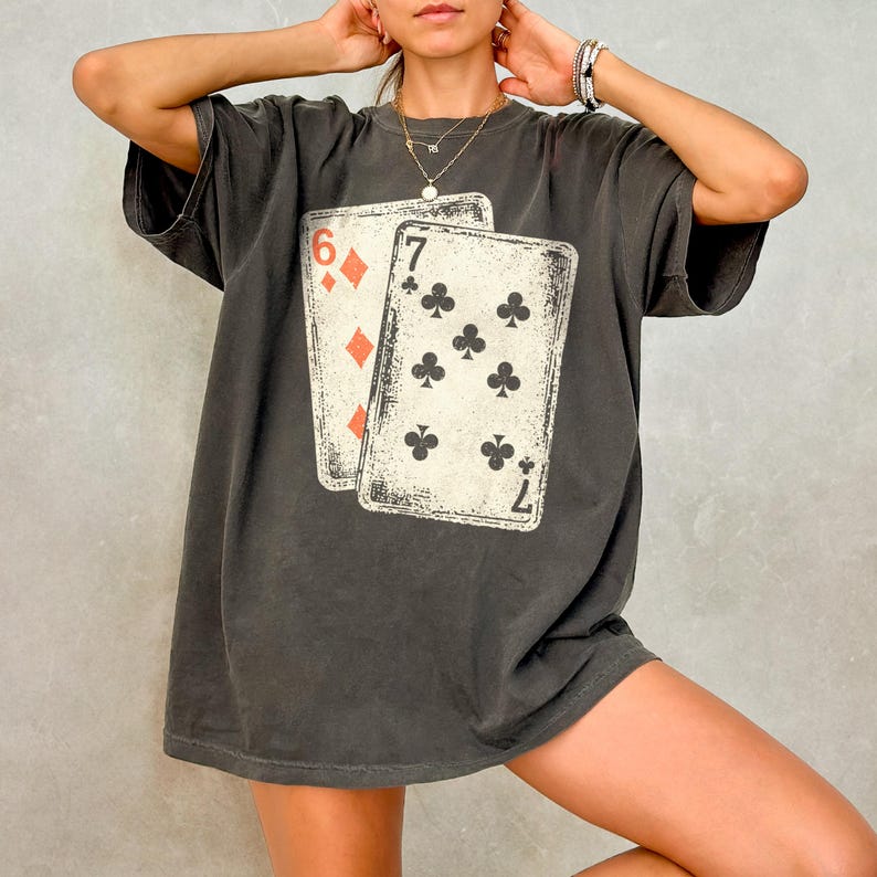 67 Meme Shirt - Six Seven Comfort Colors T-shirt: 6-7 Playing Cards T ...