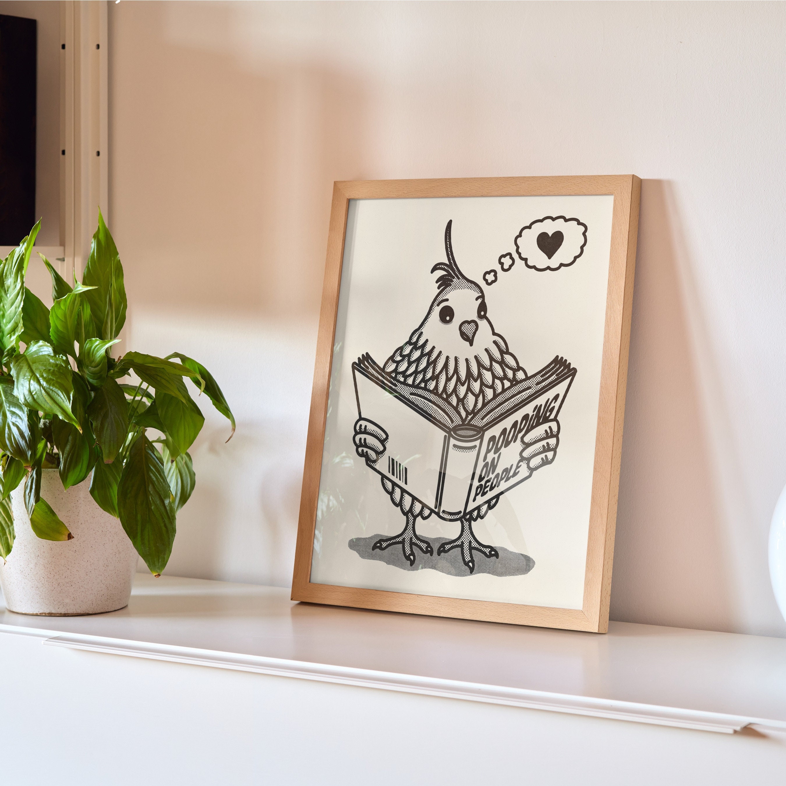 Pooping on People Wall Art, Bathroom Humor Art, Pigeon Print ...